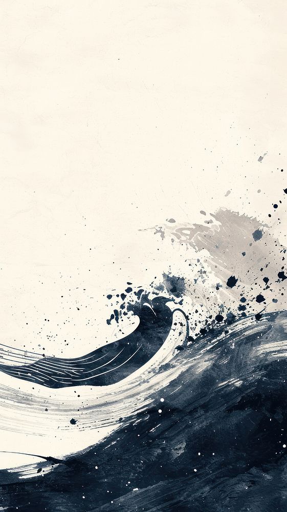 Backgrounds painting water wave. | Free Photo Illustration - rawpixel