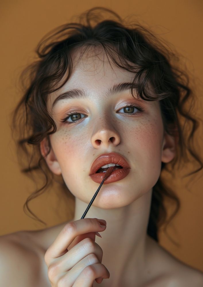 Cosmetic cosmetics portrait contemplation. | Free Photo - rawpixel