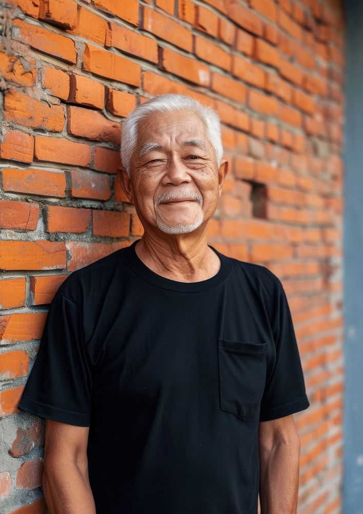 T-shirt portrait brick adult. | Free Photo - rawpixel