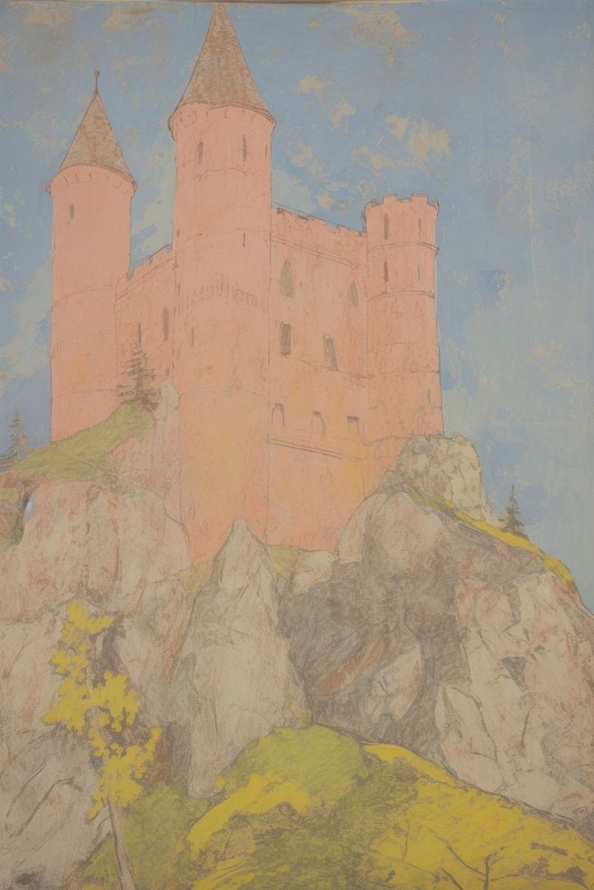 Castle architecture building painting. | Premium Photo Illustration ... Castle architecture building painting. | Premium Photo Illustration ...