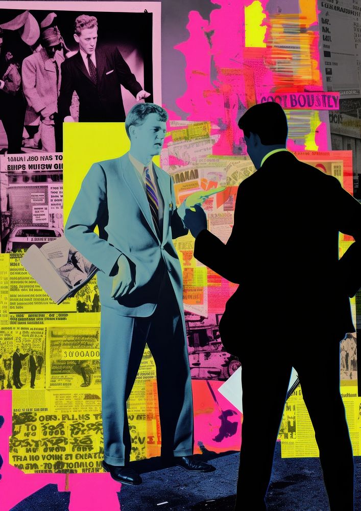 2 business man talking collage | Free Photo Illustration - rawpixel