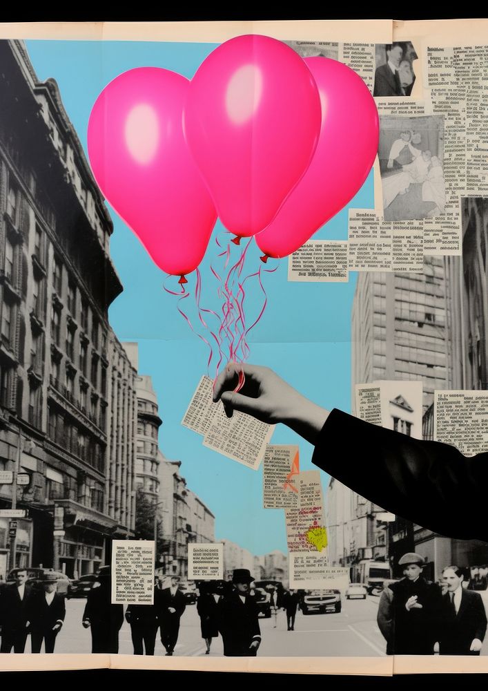 Balloon collage poster adult. | Free Photo Illustration - rawpixel
