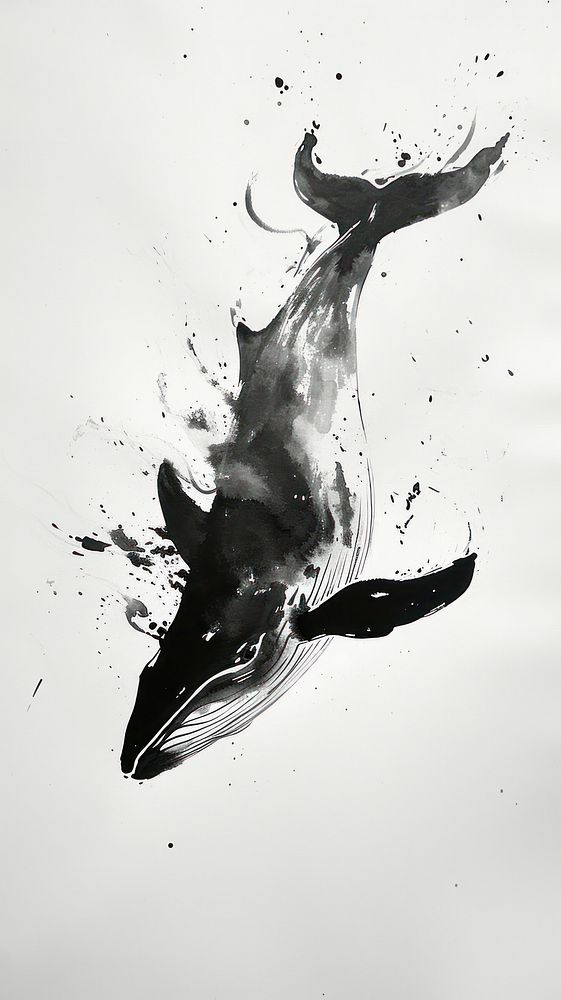 Whale animal whale ink. | Free Photo Illustration - rawpixel
