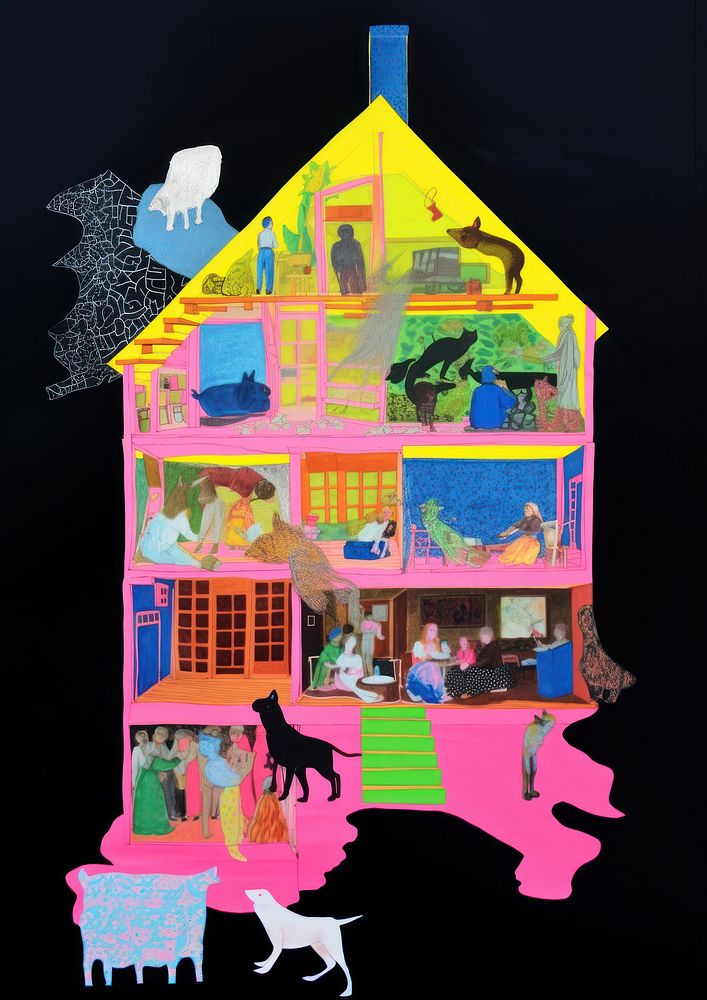 House collage art painting | Free Photo Illustration - rawpixel