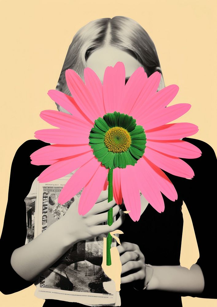 Minimal daisy portrait flower petal. | Free Photo Illustration - rawpixel