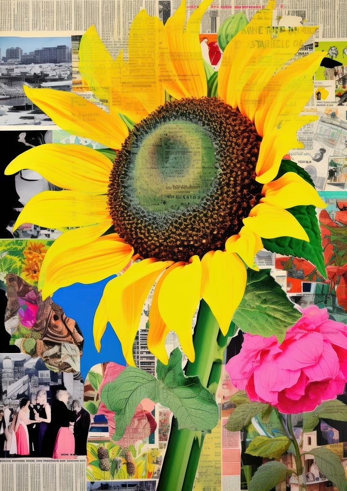 Sunflower collage art blossom. | Premium Photo Illustration - rawpixel