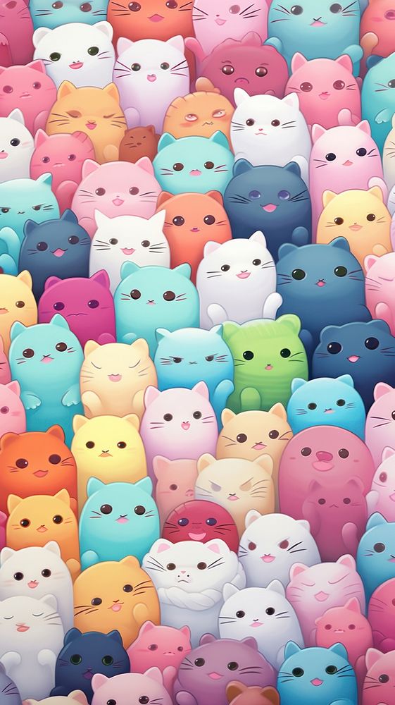 3d gouach texture diversity cats | Free Photo Illustration - rawpixel