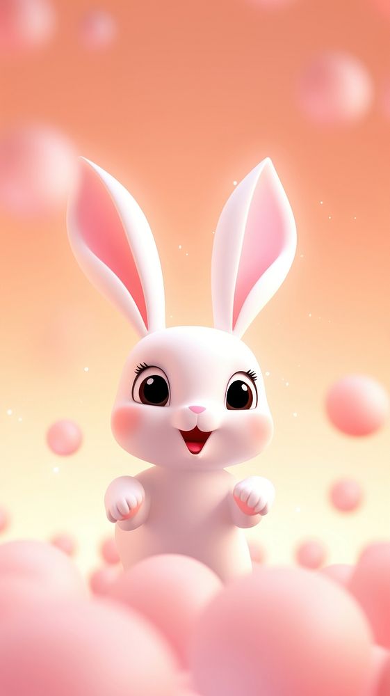 Cute rabbit background cartoon animal | Premium Photo Illustration ...