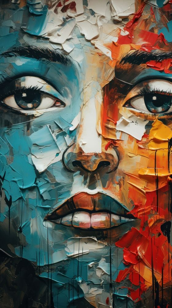 Messy human faces painting art | Premium Photo - rawpixel