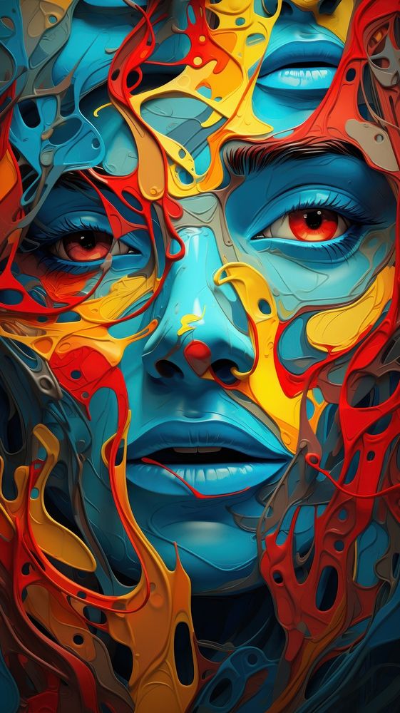 Messy human faces painting portrait | Premium Photo Illustration - rawpixel