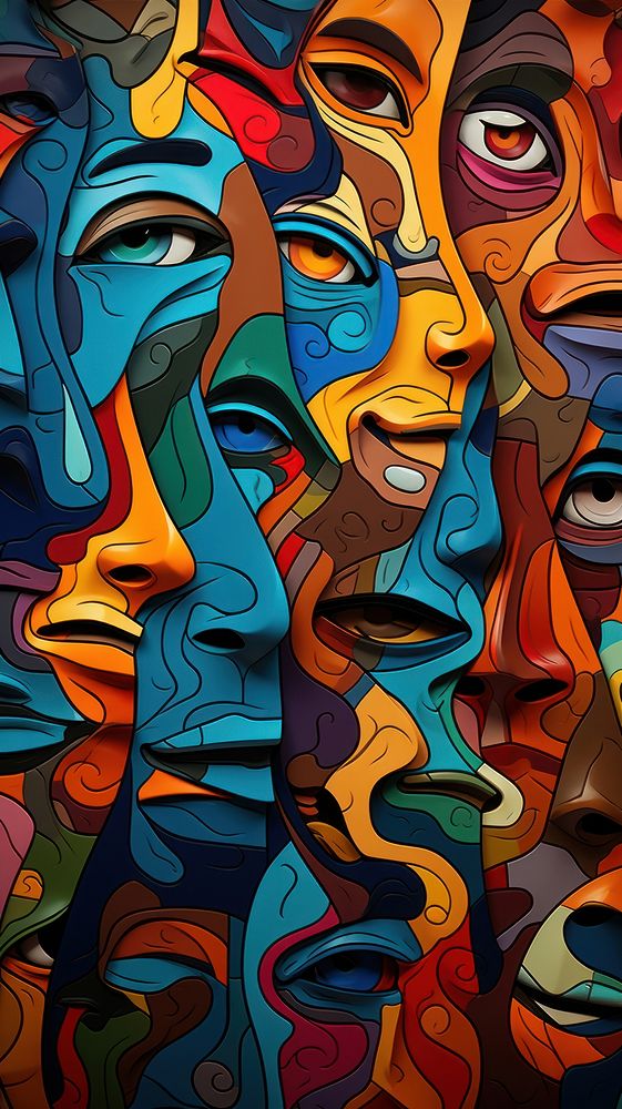 Messy human faces painting art | Free Photo - rawpixel