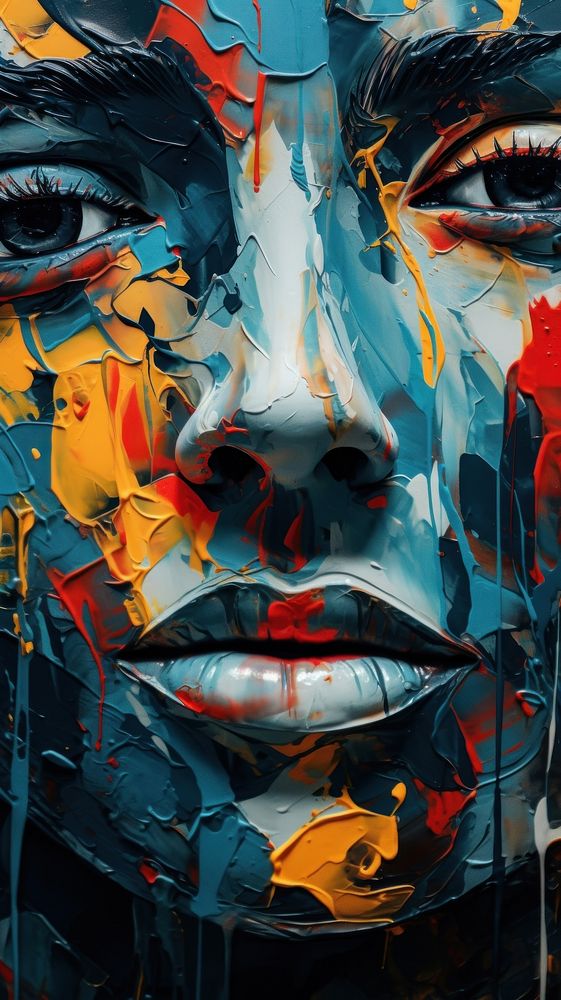 Messy human faces painting abstract | Premium Photo - rawpixel