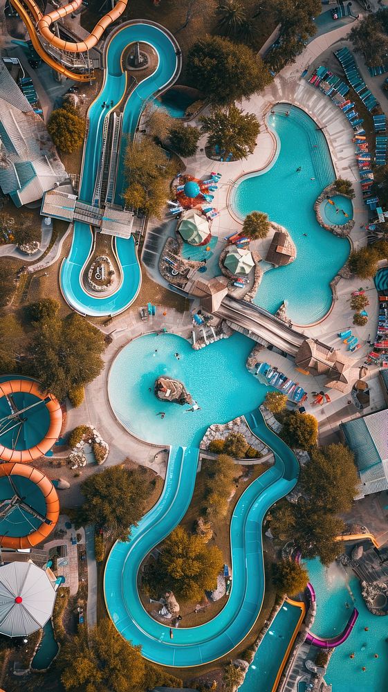 Aerial top view waterpark outdoors | Premium Photo - rawpixel
