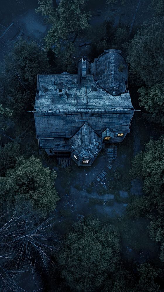Aerial top view haunted house | Free Photo - rawpixel