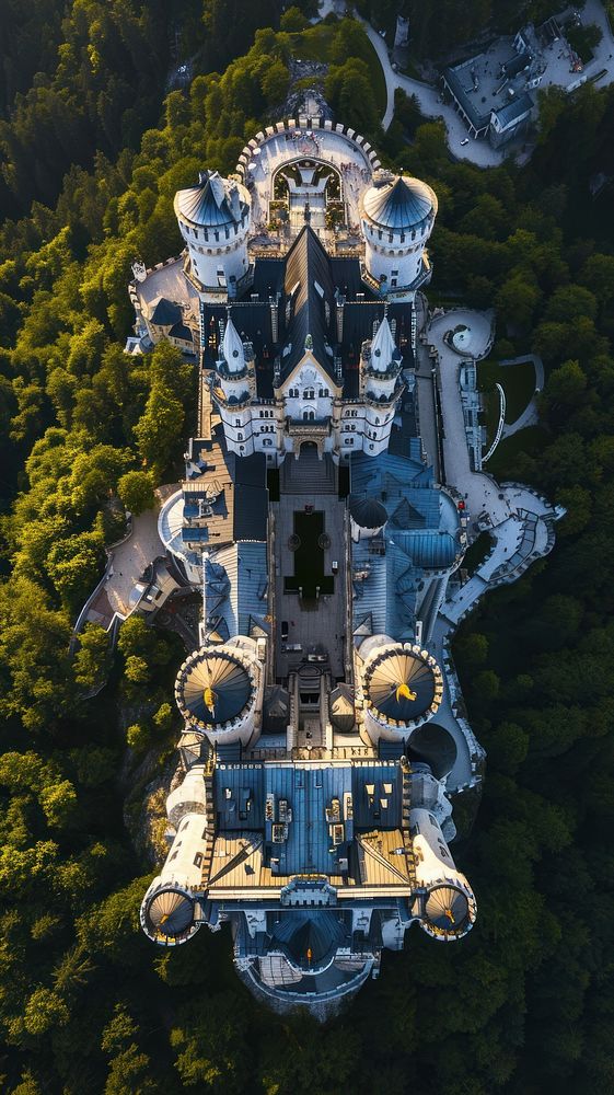 Aerial top view Neuschwanstein Castle | Premium Photo - rawpixel