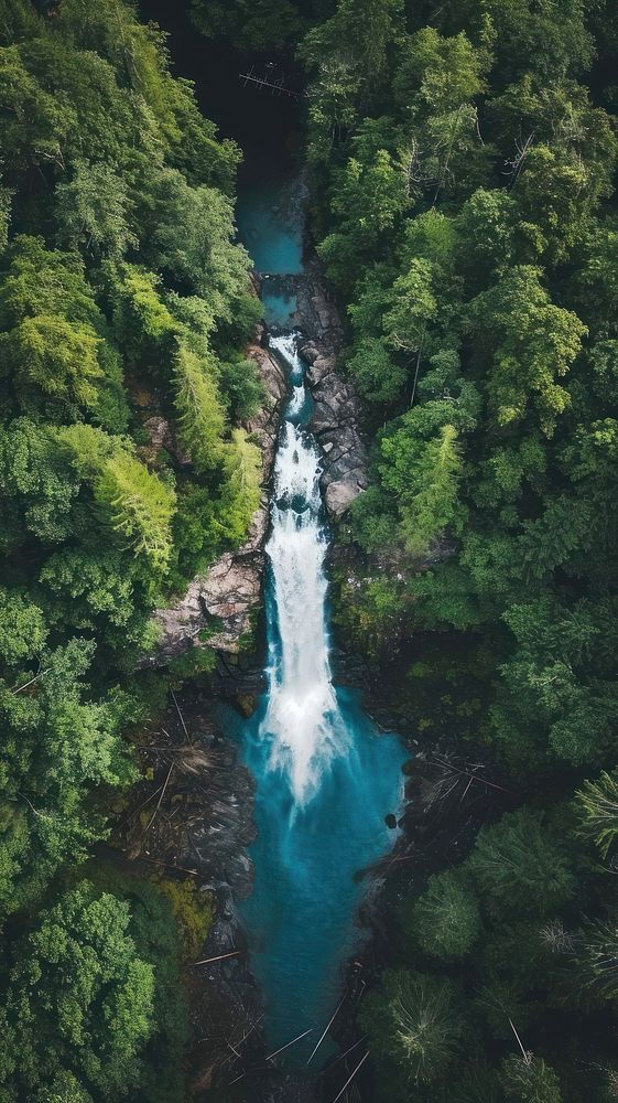 Aerial top view stunning waterfall | Free Photo - rawpixel