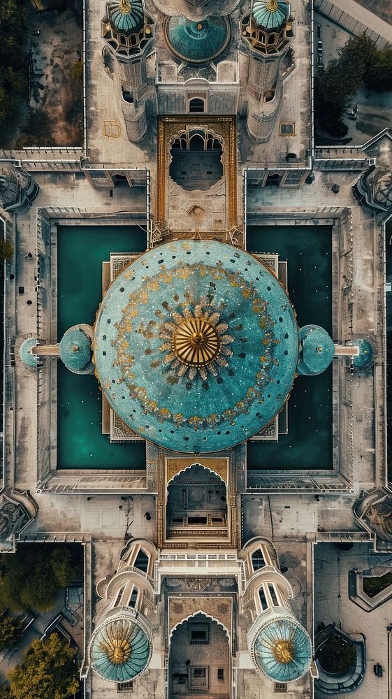 Aerial top view stunning mosque | Premium Photo - rawpixel