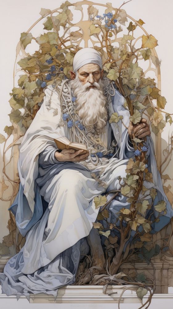 An art nouveau drawing senior | Premium Photo Illustration - rawpixel