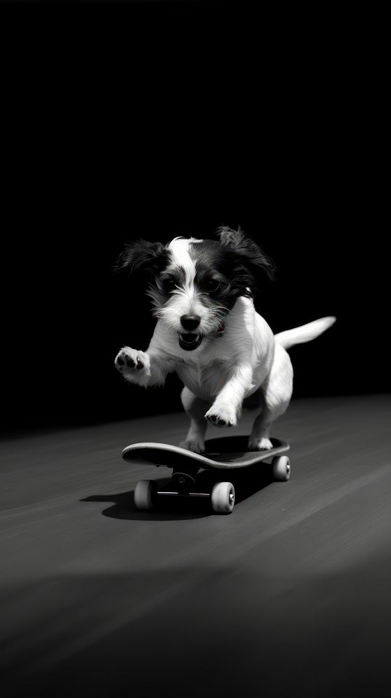 dog riding skateboard mammal animal | Premium Photo - rawpixel