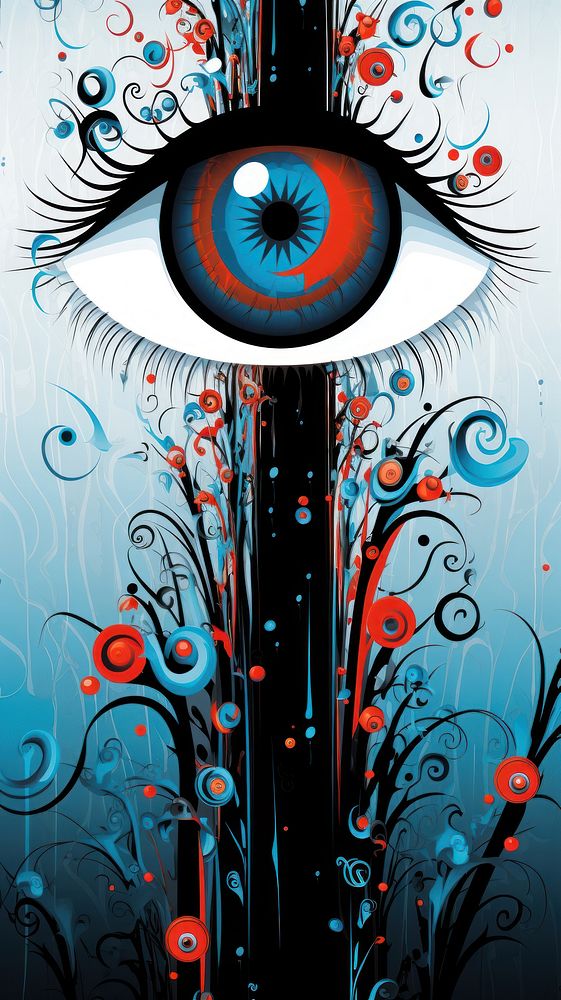 Abstract eyeball art pattern cartoon. | Premium Photo Illustration ...
