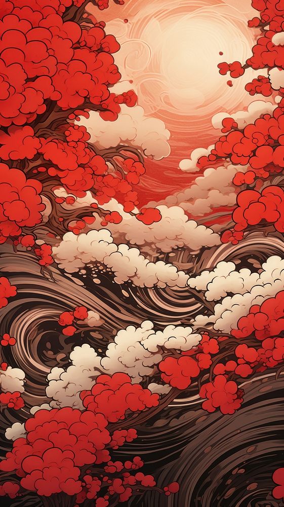 Abstract japanese art pattern tranquility | Premium Photo Illustration ...