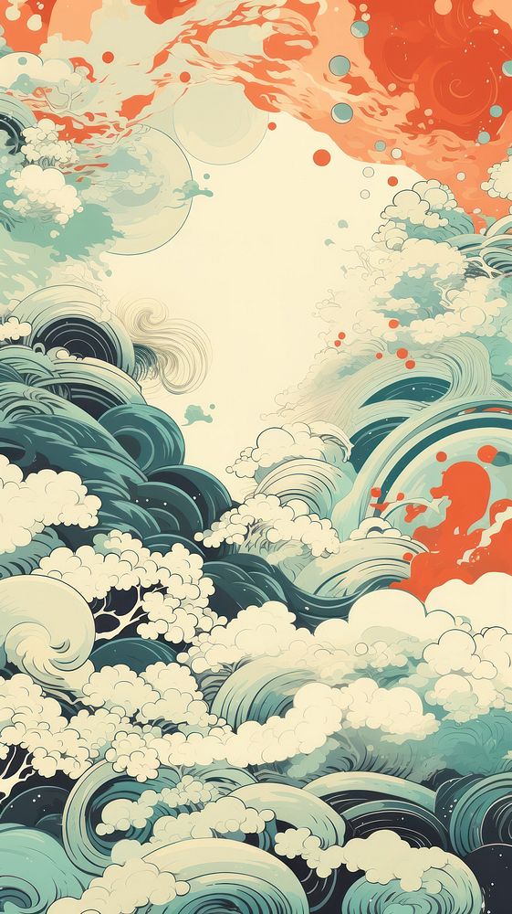 Abstract japanese art outdoors pattern | Premium Photo Illustration ...