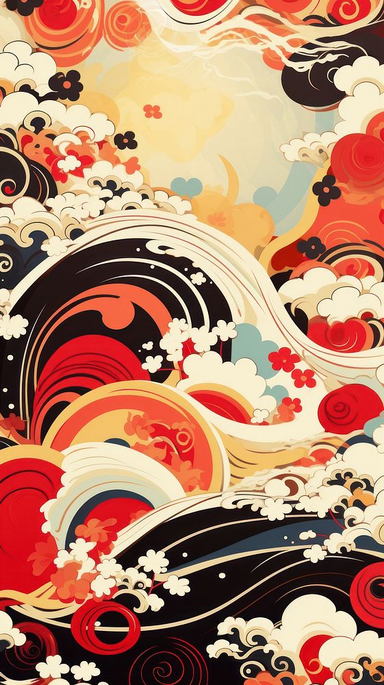Abstract japanese art wallpaper pattern | Free Photo Illustration ...