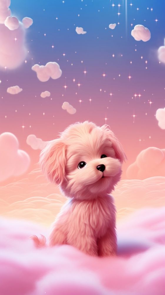 Cute dog dreamy wallpaper cartoon | Premium Photo Illustration - rawpixel