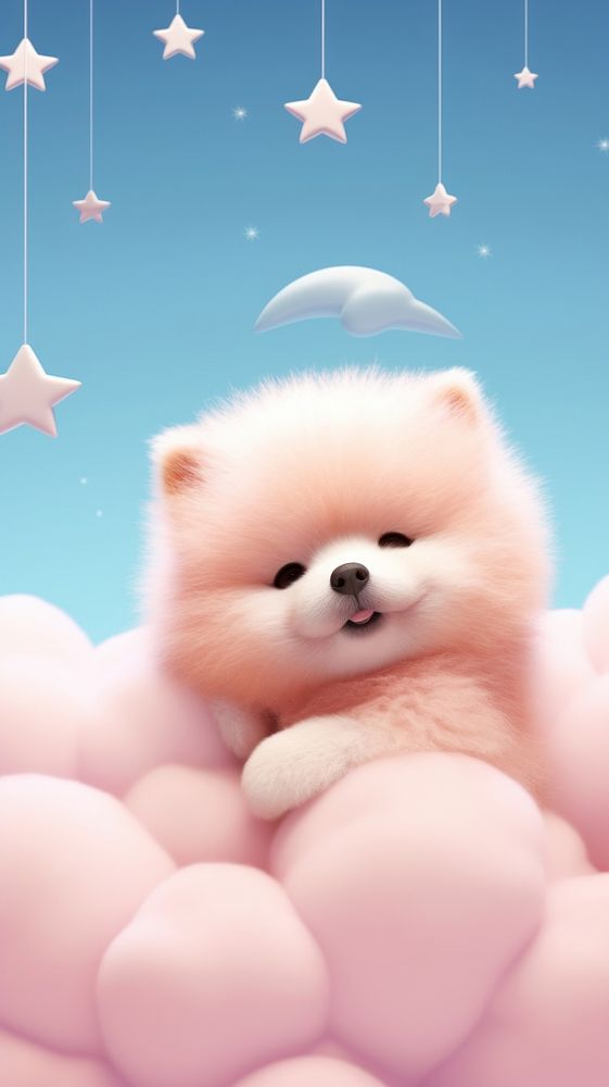 Cute dog dreamy wallpaper mammal | Premium Photo Illustration - rawpixel
