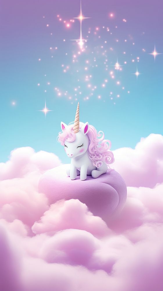 Cute unicorn dreamy wallpaper cartoon | Free Photo Illustration - rawpixel
