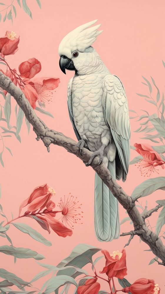 Wallpaper cockatoo parrot animal bird. | Free Photo Illustration - rawpixel