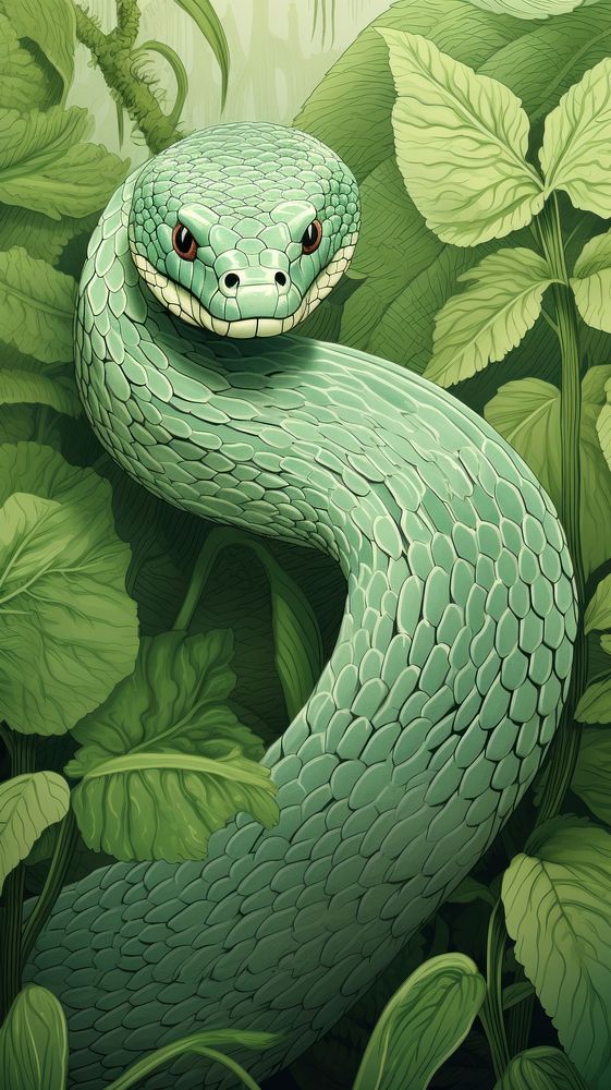 Wallpaper green snake outdoors reptile | Free Photo Illustration - rawpixel