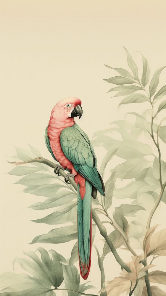 Wallpaper parrot drawing animal sketch. | Free Photo Illustration ...