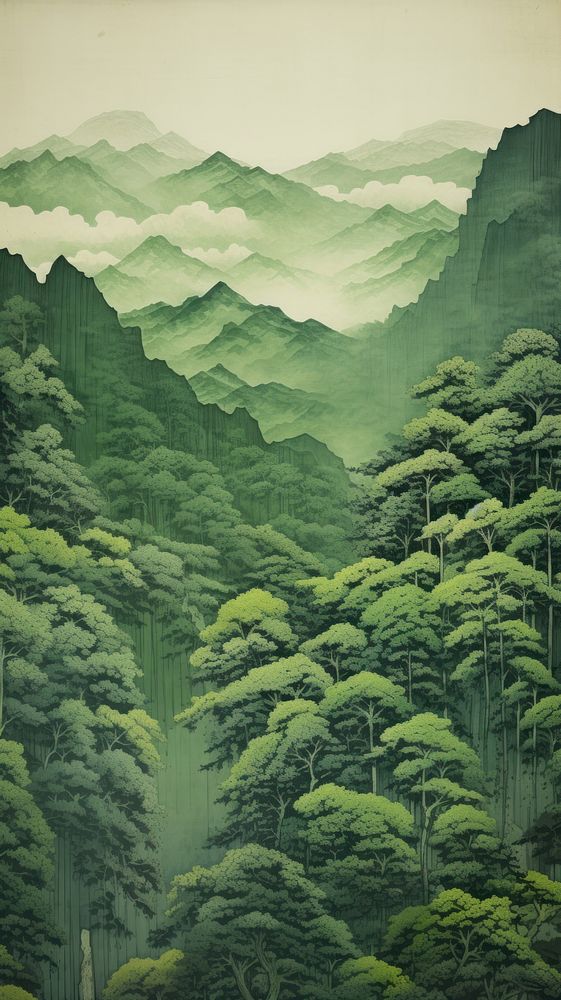 Forest vegetation landscape mountain. | Premium Photo Illustration ...