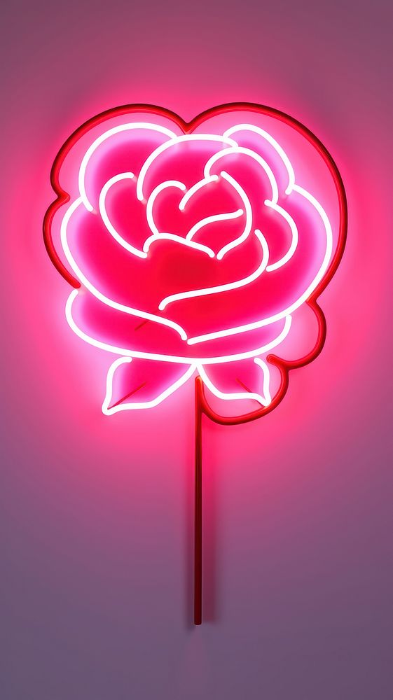 Light neon pink rose. AI | Free Photo Illustration - rawpixel