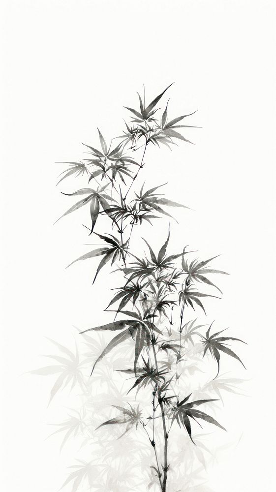 Cannabis bud drawing sketch plant. | Free Photo Illustration - rawpixel