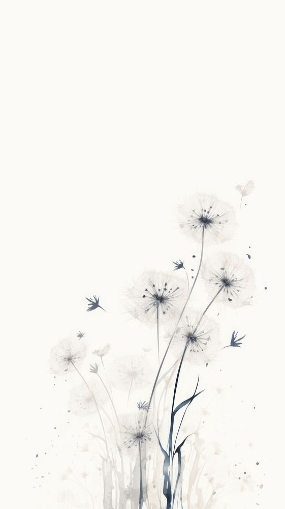 Dandelion backgrounds drawing flower. | Free Photo Illustration - rawpixel