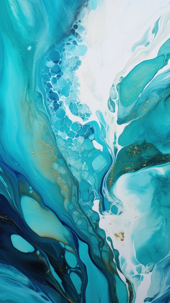 Acrylic pouring art sea turquoise | Premium Photo - rawpixel