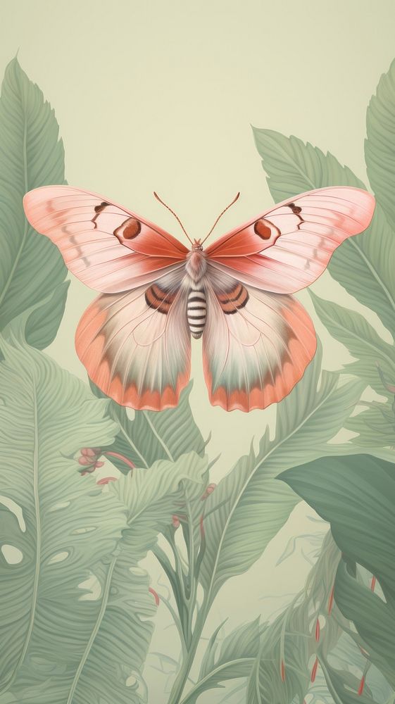 Wallpaper moth butterfly drawing animal. | Premium Photo Illustration ...