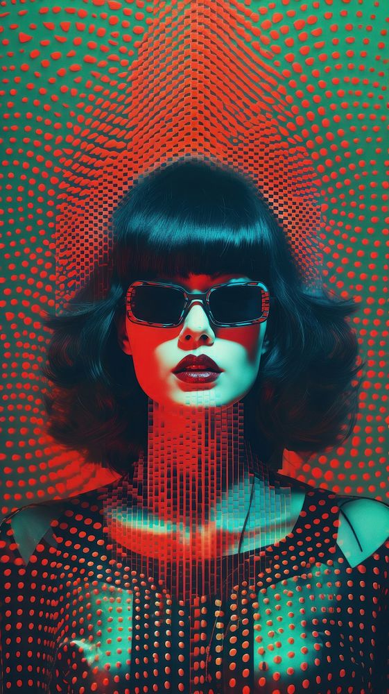 Wallpaper cyber sunglasses portrait adult. | Premium Photo Illustration ...