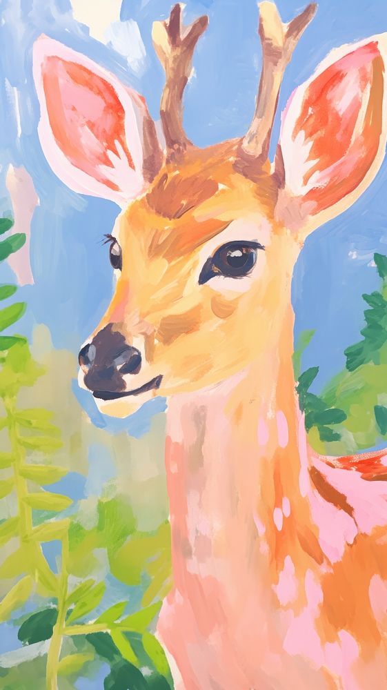 Deer art wildlife painting. | Free Photo Illustration - rawpixel