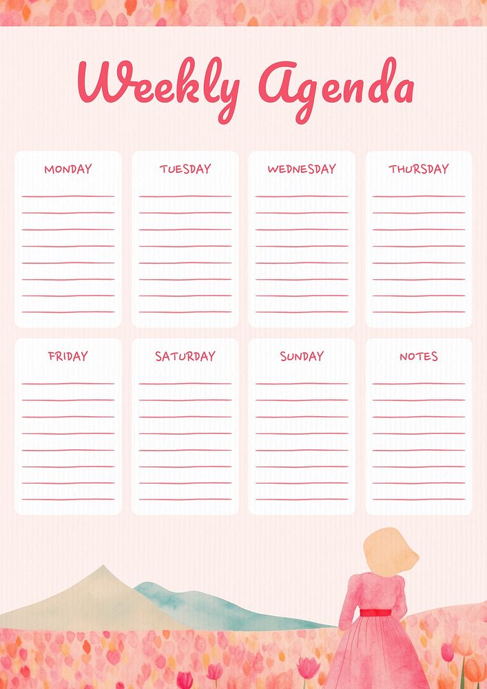 Weekly agenda planner template design | Free Photo - rawpixel