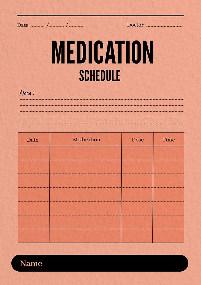 Medication schedule planner template design | Premium Photo - rawpixel