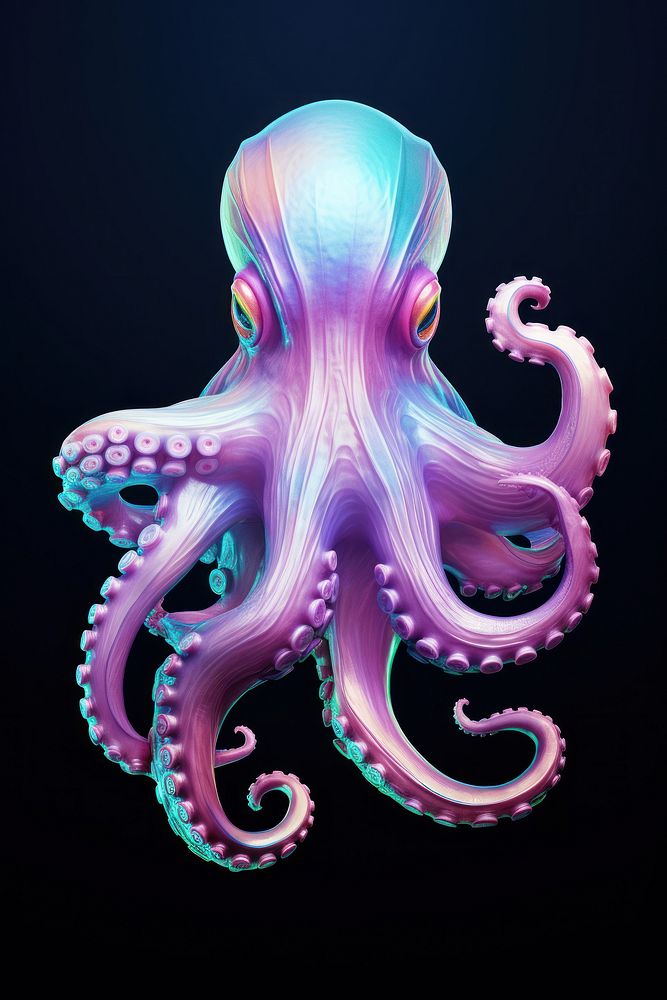 Octopus icon iridescent octopus animal | Premium Photo Illustration ...