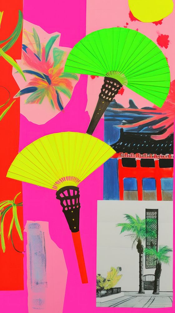 Chinese theme art collage plant. | Free Photo Illustration - rawpixel