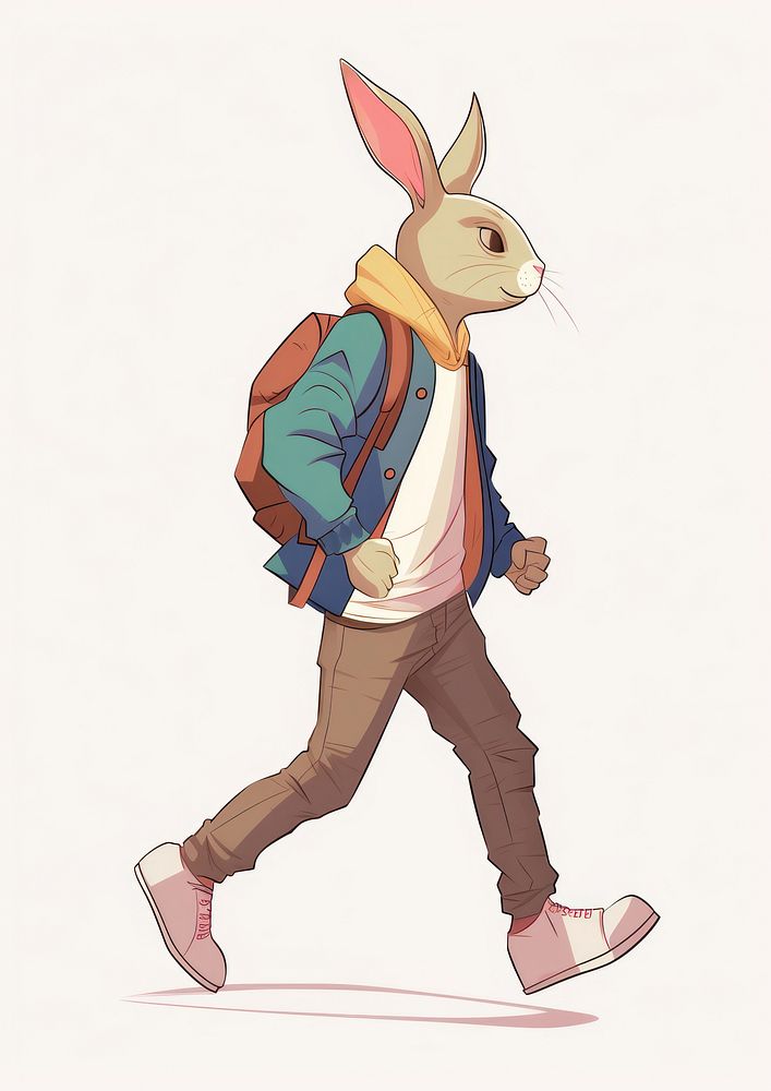 Rabit walking drawing sketch | Free Photo Illustration - rawpixel