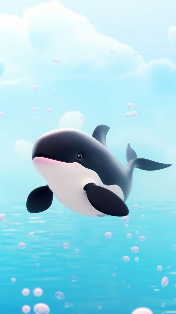 Orca dreamy wallpaper animal cartoon | Free Photo Illustration - rawpixel