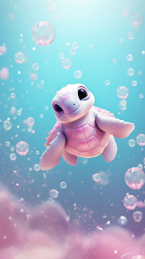 Sea turtle dreamy wallpaper cartoon | Premium Photo Illustration - rawpixel