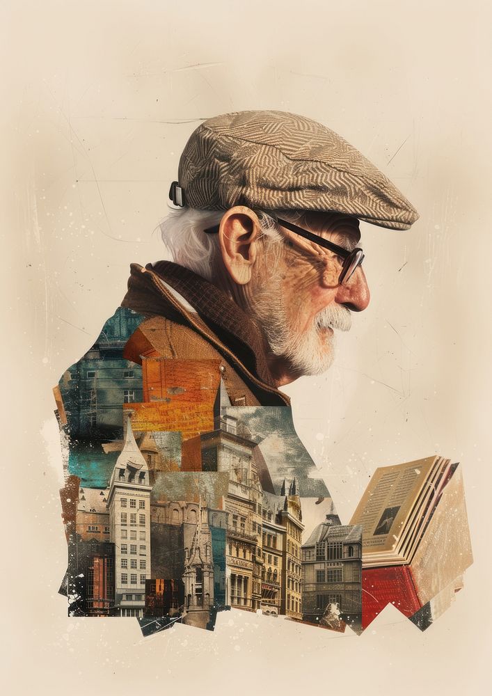 Old historian portrait painting adult. | Premium Photo Illustration ...