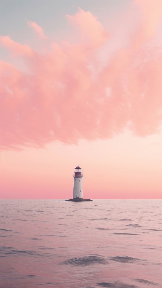Pink aesthetic lighthouse wallpaper outdoors | Free Photo - rawpixel